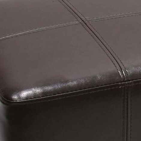 2er-Set Sitzhocker Carrara, Leder + Kunstleder, 36x36x36cm MVG-zertifiziert braun