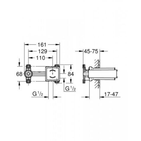 Grohe corps d'encastrement universel à encastrer d'une main, pour