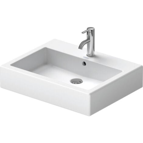 Lavabo Duravit Vero 600mm, poli avec trop-plein, avec banc à trou