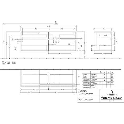 Villeroy & Boch Collaro Meuble sous-lavabo, lavabo à droite,