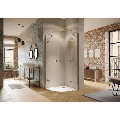Cabine de douche quart de cercle HÜPPE Solva, 2 ailes, segment