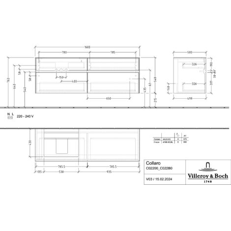 Villeroy & Boch Collaro Meuble sous-lavabo, suspendu, 4