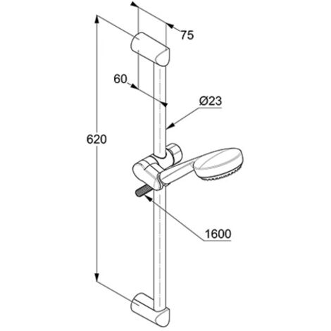 Set de douchettes KLUDI LOGO, longueur 600mm, douchette avec 3