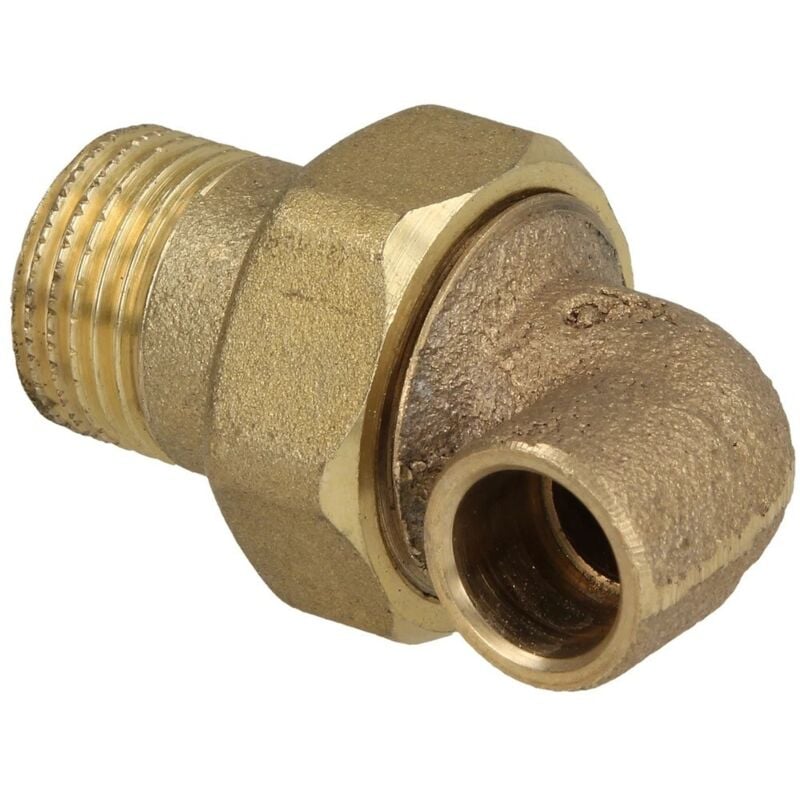 Raccord à braser laiton rouge coude 15 mm x 3/8’’ F/FM - joint conique