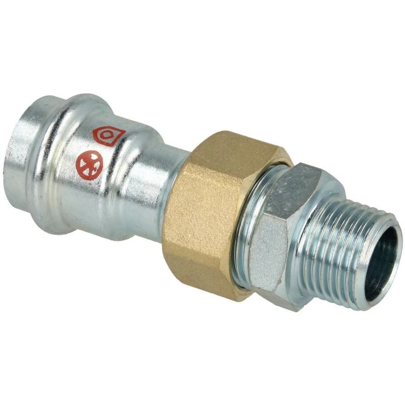 Raccord à sertir en acier C 18 mm x 3/4’’ F/FM contour V étanchement plat
