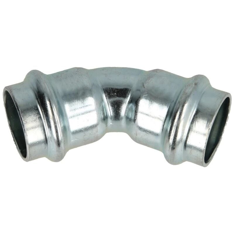 Raccord à sertir en acier C coude 42 mm F/F contour V