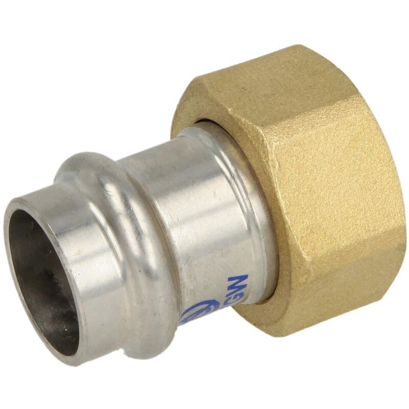 Raccord à sertir en inox demi raccord 22 mm F x 3/4’’ FF contour V