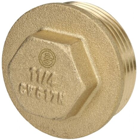 Bouchon 1 1/4’’ hexagonal laiton nu