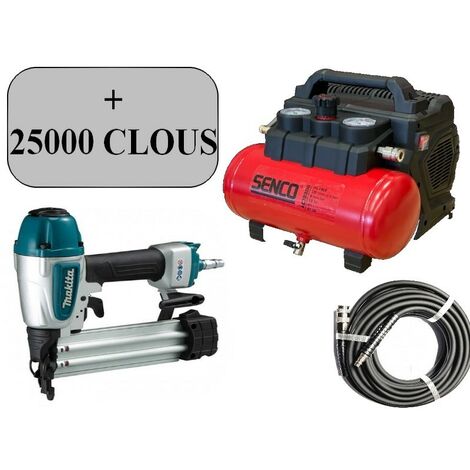 Lot Compresseur SENCO AC19306BL + Flexible 10mètres + Cloueur Makita ...