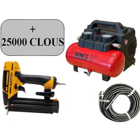Lot Compresseur SENCO AC19306BL + TJEP Flexible 10mètres + Cloueur ...
