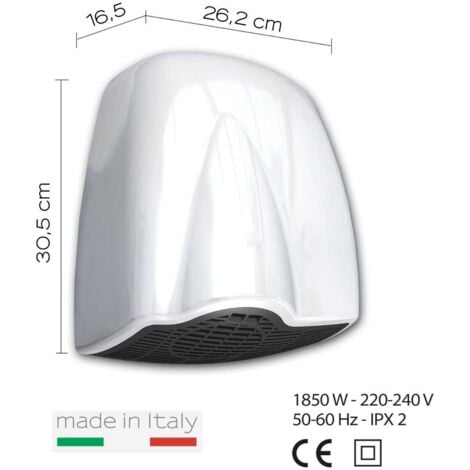 Sèche-Mains Électrique À Air Chaud En Abs Blanc Brisa