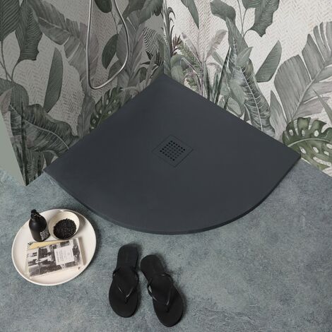 Plateau De Douche Angulaire 90X90 En Résine Anthracite Muse