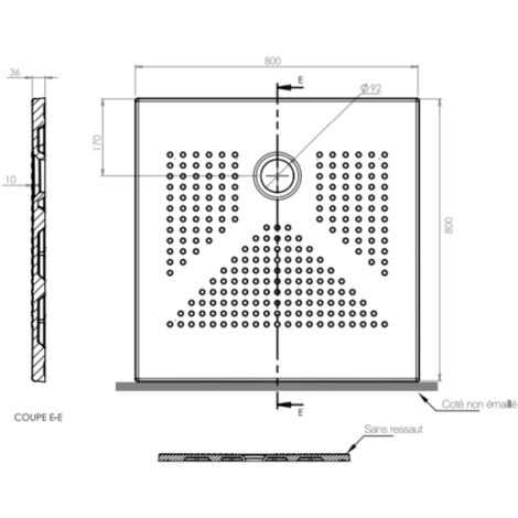 Plateau De Douche Carré 80X80 Noir Mat Delfino
