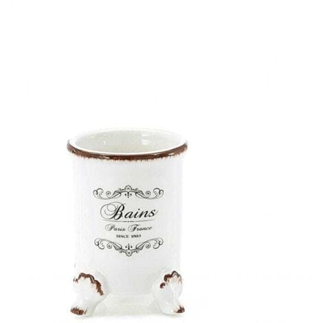Porte Brosse Shabby À Poser En Céramique Décorée Amelia