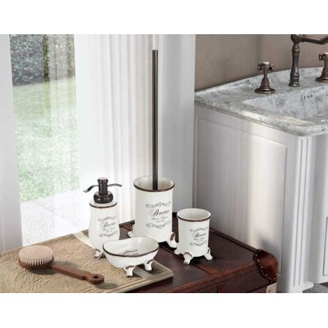 Porte Brosse Shabby À Poser En Céramique Décorée Amelia