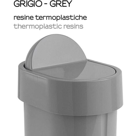 Poubelle De Salle De Bains Grise De 4,8 Litres En Propylux Iris