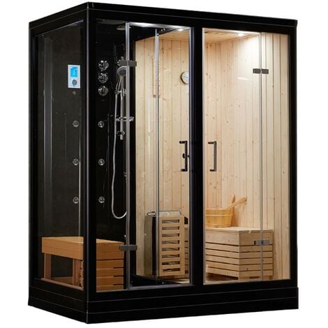 Sauna Douche Hammam Boreal® SH180-D Black droite