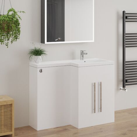 Bathroom RH Right Hand Sink Basin Toilet Combined Furniture L Shape ...