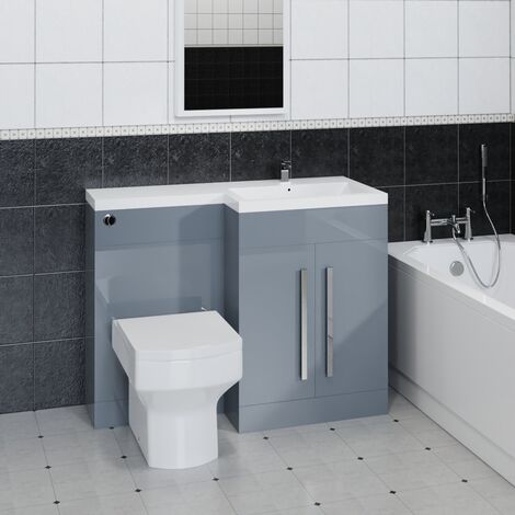 1100mm Bathroom Basin Vanity Toilet Combination Unit Right Hand ...