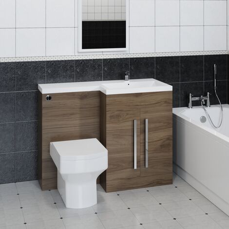 1100mm Bathroom Basin Vanity Toilet Combination Unit Furniture Right ...