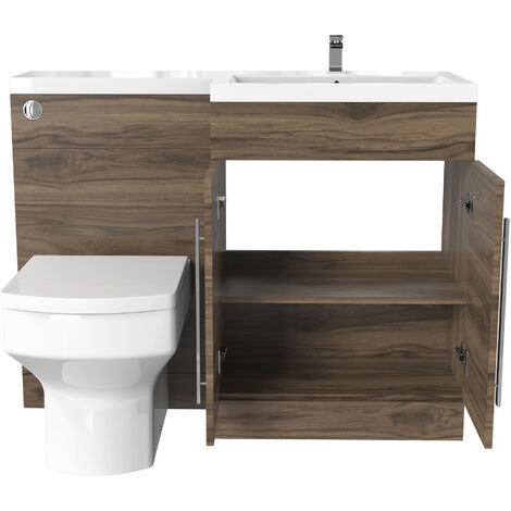 1100mm Bathroom Basin Vanity Toilet Combination Unit Furniture Right ...
