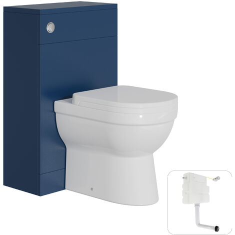 Bathroom Matt Navy Blue 500mm BTW Toilet Unit Cistern Furniture