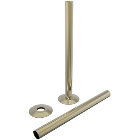 NRG Radiator Pipes and Collars Easy Fit Packs Brushed Brass 15mm x 180mm
