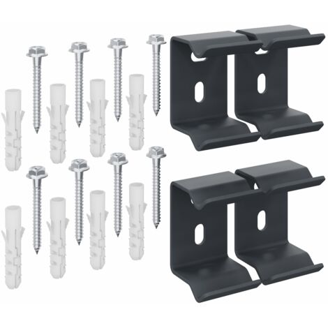 Oval Column Radiator Horizontal Wall Mounting Bracket Kit Fittings Set Anthracite