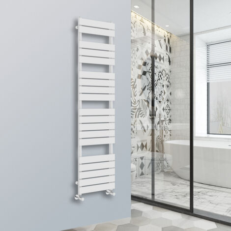 Flat Panel Heated Towel Rail Bathroom Rad Radiator White 1800x450mm