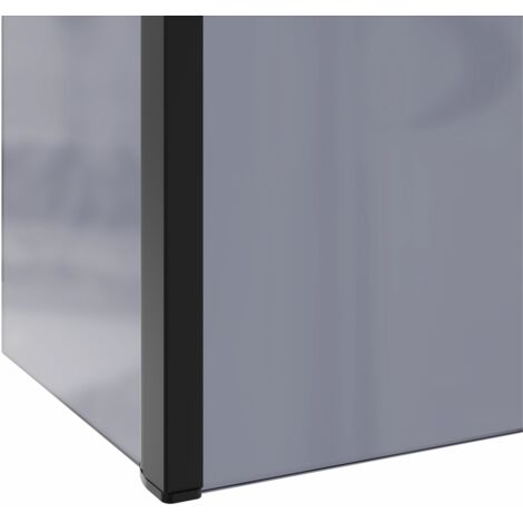 NRG Matt Black 8mm Walk In Shower Enclosure Wet Room Grey Glass Screen 1200mm with 300mm Return ...