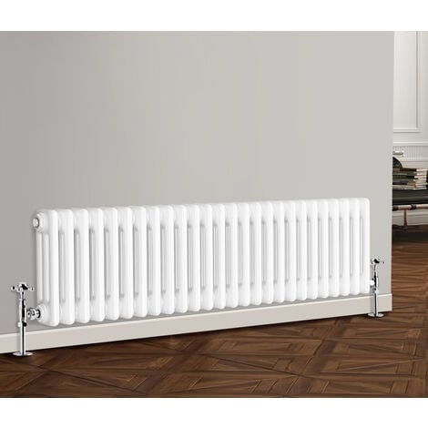 Traditional Radiator Cast Iron Style Radiator 3 Column White 300 x 1190mm
