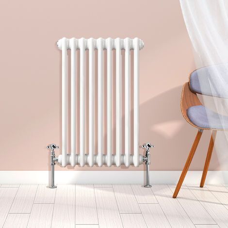 Traditional Radiator Cast Iron Style Radiator 3 Column White 600 x 425mm