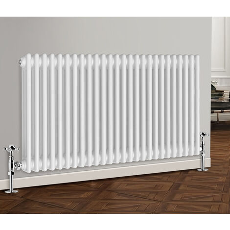 Traditional Radiator Cast Iron Style Radiator 3 Column White 600 x 1190mm
