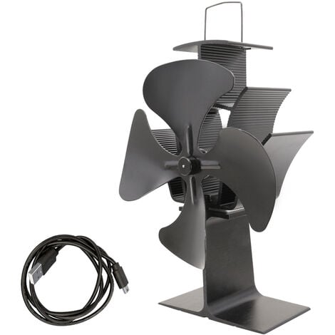 Lincsfire Heat Powered 4 Blade Stove Fan for Fireplace Eco Friendly and ...
