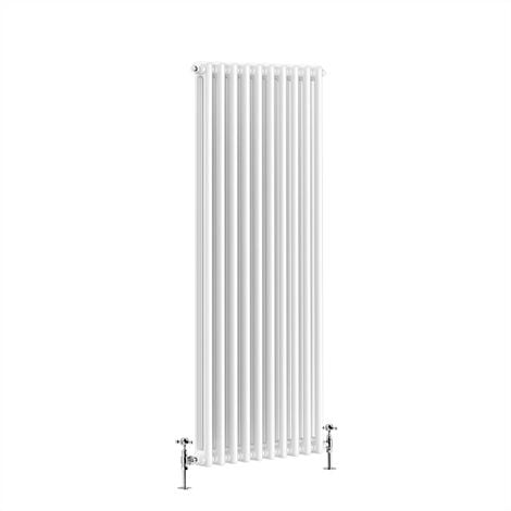 Traditional White Vertical Cast Iron Radiator Double Column 1500 x 470 mm