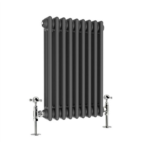 600 x 425mm Traditional Anthracite Horizontal Cast Iron Style Radiator ...