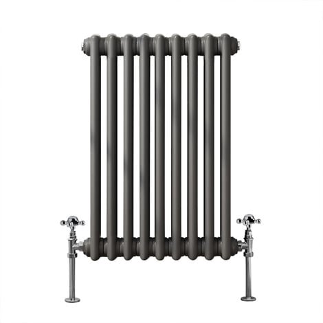 600 x 425mm Traditional Anthracite Horizontal Cast Iron Style Radiator ...