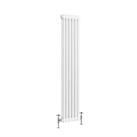 Traditional White Vertical Cast Iron Radiator Double Column 1500 x 290 mm