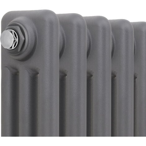 600 x 1190mm Traditional Anthracite Horizontal Cast Iron Style Radiator ...
