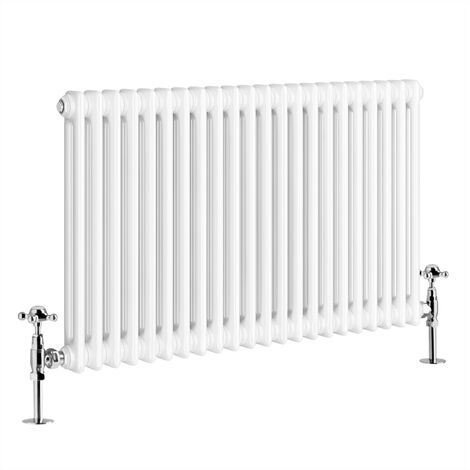 600 X 1010 mm Traditional White Horizontal Cast Iron Radiator Double Column