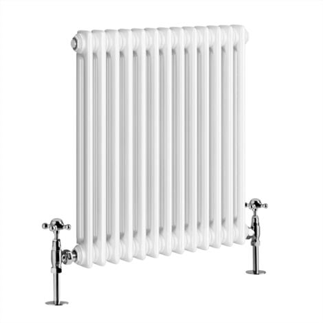 600 x 605 mm Traditional White Horizontal Cast Iron Radiator Double Column