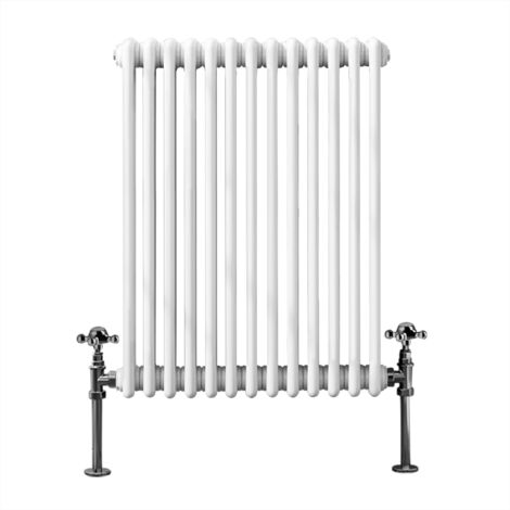 600 x 605 mm Traditional White Horizontal Cast Iron Radiator Double Column