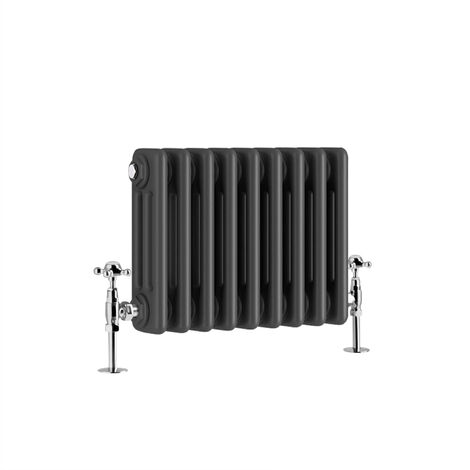 300 x 425mm Traditional Anthracite Horizontal Cast Iron Style Radiator ...