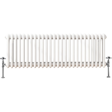 300 X 1190 mm Traditional White Horizontal Cast Iron Radiator Double Column