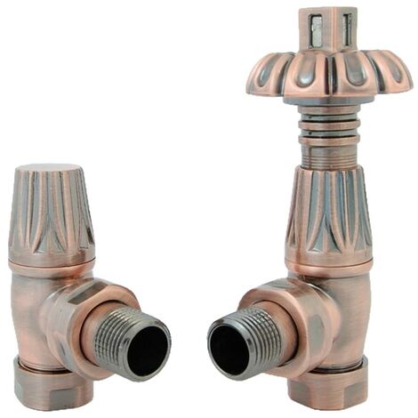 Traditional Westminster Thermostatic TRV Antique Angled Radiator Rad ...