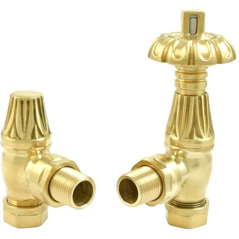 Traditional Westminster Thermostatic TRV Antique Angled Radiator Rad ...