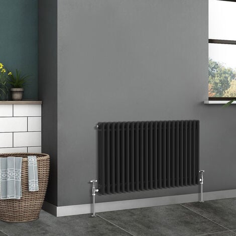 Traditional Radiator Cast Iron Style Radiator 3 Column Black 600x1012mm