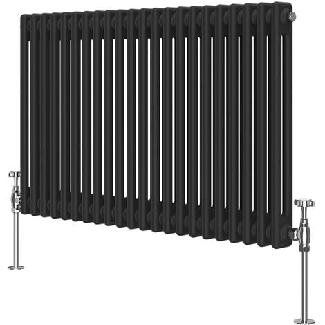 Traditional Radiator Cast Iron Style Radiator 2 Column Black 600x1010mm