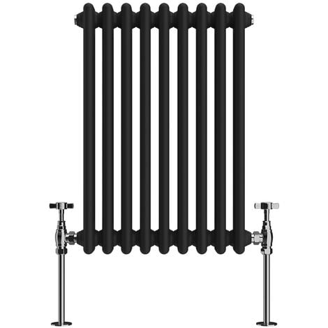 Traditional Radiator Cast Iron Style Radiator 2 Column Black 600x425mm