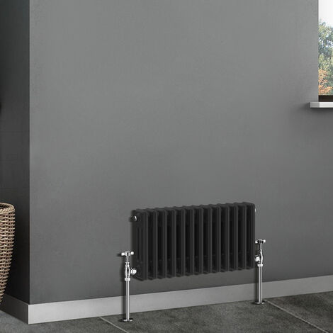 Traditional Radiator Cast Iron Style Radiator 3 Column Black 300x607mm